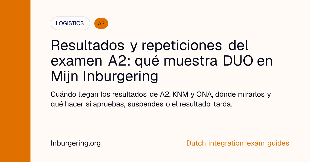 Resultados y repeticiones del examen A2: qué muestra DUO en Mijn