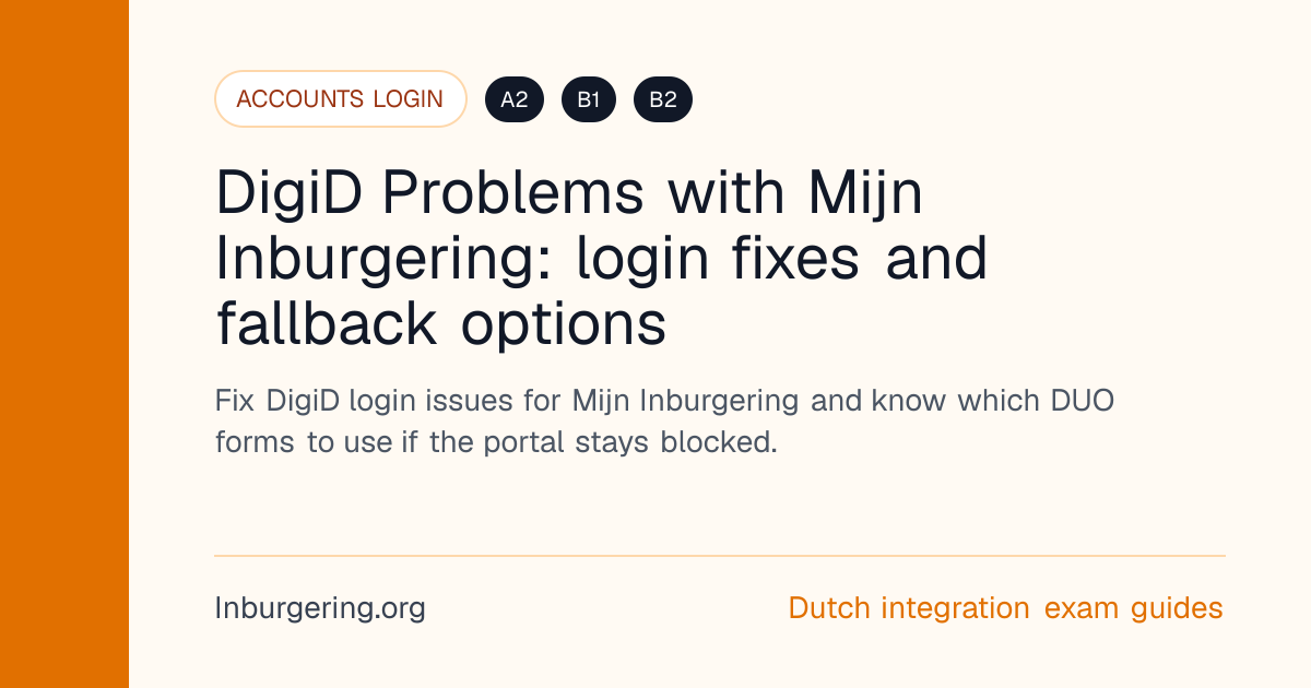 DigiD Problems with Mijn Inburgering: login fixes and fallback op