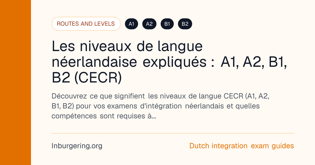 Les niveaux de langue néerlandaise expliqués : A1, A2, B1, B2 (CE