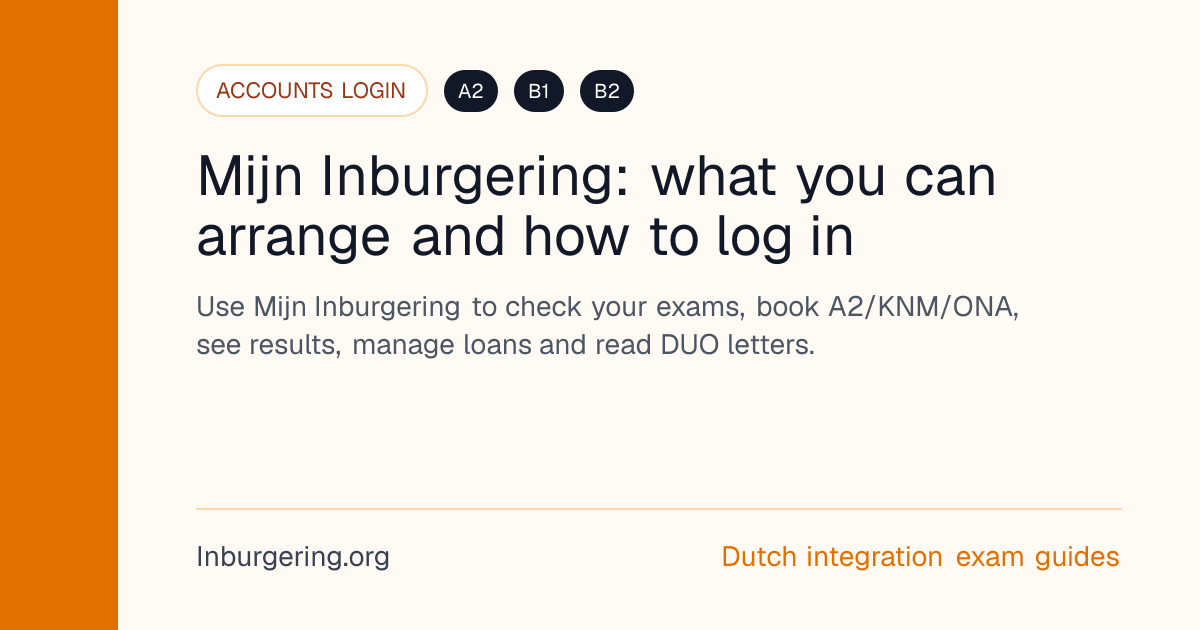 Mijn Inburgering: what you can arrange and how to log in